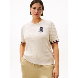 Tommy Hilfiger Curve Damen Strickpullover &raquo;CRV CO CABLE FINE GG GPC SS SWT&laquo; in gro&szlig;en Gr&ouml;&szlig;en, mit Zopfmuster 46