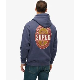 Superdry Herren Baumwolle Grafikdruck Tap Room &Uuml;bergr&ouml;&szlig;es Hoodie, Marineblau & Rot - Gr&ouml;&szlig;e: M 1040606501906JUA002