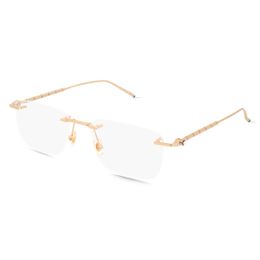 Montblanc MB0215O Brille Herren | Fassung: Randlos, Eckig, Gold