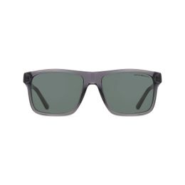 Emporio Armani EA4232 | Herren-Sonnenbrille | Fassung: Vollrand, Quadratisch, Acetat, Grau Transparent | Glasfarbe: Grau
