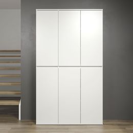 Garderoben-Set Inosign "Novara", weiß, B:111cm H:191cm T:34cm, Holzwerkstoff, Kastenmöbel-Sets, Mehrzweckschrank mit 6 Türen - (B/T/H) 111/34/191 cm