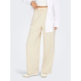 Trainingshose Only "ONLSCARLETT WIDE PANT SWT NOOS", Damen, Gr. M (38), N-Gr, birch, Sweatware, Obermaterial: 60% Polyester, 40% Viskose, unifarben, ausgestellt kn&ouml;chellang, Hosen Trainingshose