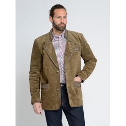 Lederjacke JCC "31022146", Herren, Gr. 48, grün (olive), Obermaterial: 100% Schweinsleder; Innenfutter: 100% Polyester; Ärmelfutter: 100% Polyester; Knöpfe: 100% Polyester, Jacken