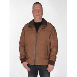 Lederjacke JCC "3102244", Herren, Gr. 56, braun (dunkelbraun), Obermaterial: 100% Schafsleder; Innenfutter: 100% Polyester; Ärmelfutter: 100% Polyester, Jacken