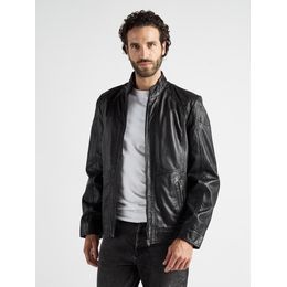 Bikerjacke JCC "6010007-2", Herren, Gr. L, schwarz, Obermaterial: 100% Leder Lamm; Futter 100% Polyester; Ärmelfutter: 100% Polyester, Jacken
