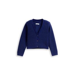 Tom Tailor M&auml;dchen Cardigan mit V-Ausschnitt, blau, Uni, Gr. 92/98