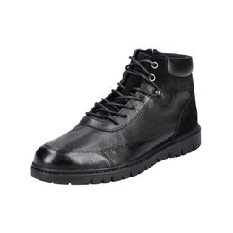 Schnürstiefelette Geox "Geox Stiefelette Leder", Herren, Gr. 46, schwarz, Leder, Schuhe
