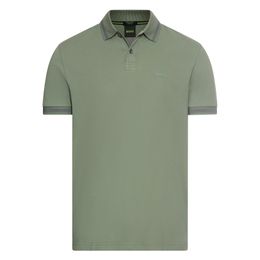 Poloshirt BOSS Green "Pio", Herren, Gr. 3XL, open gr&uuml;n358, Jersey, Obermaterial: 100% Baumwolle, unifarben, regular fit normal, hoch geschlossener Ausschnitt, eingesetzt B&uuml;ndchen, Shirts, mit Polokragen
