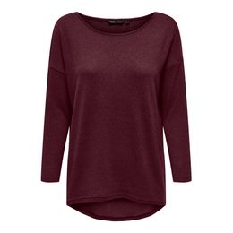 3/4-Arm-Shirt Only "ONLELCOS 4/5 SOLID TOP", Damen, Gr. M, windsor wine, Jersey, Obermaterial: 95% Polyester, 5% Elasthan, unifarben, figurumspielend normal, Rundhals, Shirts 3/4-Arm-Shirt