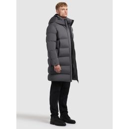 Steppmantel Khujo "CAIUS2", Herren, Gr. L, steel grau, 100% Nylon, unifarben, regular fit, eingesetzt elastischer Bund, Mäntel
