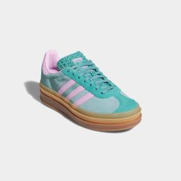 Sneaker adidas originals "GAZELLE BOLD E", Gr. 38,5, lila (powder teal, bliss lila, pure teal), Leder, Synthetik, Sportlich, Schuhe, Topseller