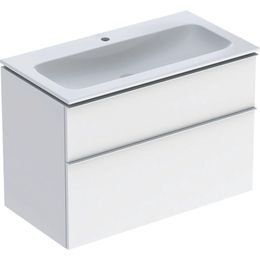 Geberit iCon Set Möbelwaschtisch 90 cm schmaler Rand, mit Unterschrank, 2 Schubladen und Waschbeckenanschluss