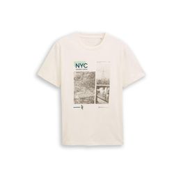 Tom Tailor Denim T-Shirt Herren Größe S dunkelbeige / navy / pastellgrün / wollweiß