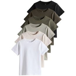 The Set T-Shirt Jungen Gr&ouml;&szlig;e 128 rauchgrau / greige / dunkelgr&uuml;n / schwarz / wei&szlig;