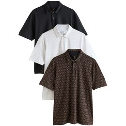 next Poloshirt Herren Gr&ouml;&szlig;e 4XL schoko / gold / schwarz / wei&szlig;