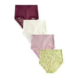 next Panty Damen Gr&ouml;&szlig;e XS hellgr&uuml;n / mauve / weinrot / naturwei&szlig;
