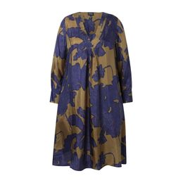 Ulla Popken Kleid Damen Gr&ouml;&szlig;e 50/52 dunkelblau / khaki Winterkleid