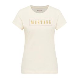 Mustang T-Shirt 'Style Loa' Damen Gr&ouml;&szlig;e M creme / gelb