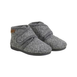 EN FANT Kinder Hausschuh "Slippers Wool Hook and Loop" in Grau | Gr.: 24