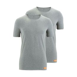 Bruno Banani Unterhemd / Shirt Kurzarm WARM UP in Grau Melange | Gr.: XL