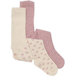 Minymo Strumpfhose "Stockings with Pattern (2-Pack)" in Rosa | Gr.: 80/86