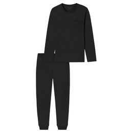 Schiesser Pyjama Modern Nightwear in Schwarz | Gr.: 52