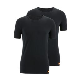 Bruno Banani Unterhemd / Shirt Kurzarm WARM UP in Schwarz | Gr.: XL