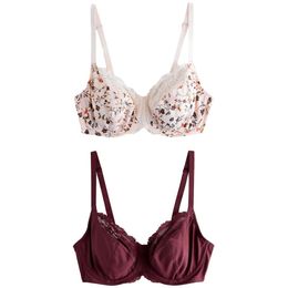 next BH Damen Gr&ouml;&szlig;e 80 dunkelgr&uuml;n / orange / rosa / burgunder