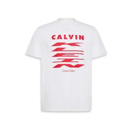 Calvin Klein Jeans T-Shirt Herren Gr&ouml;&szlig;e XS rot / wei&szlig;