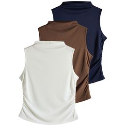 The Set Top female Blue, Brown, White size S