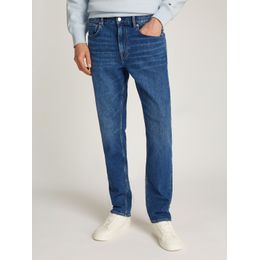 Straight-Jeans Tommy Hilfiger, Herren, Gr. 30, L&auml;nge 34, blau (cobalt blau), Denim/Jeans, Obermaterial: 99% Baumwolle, 1% Elasthan, straight fit kn&ouml;chellang, Jeans Straight-Jeans, in blauer Waschung