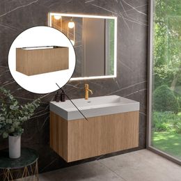 neoro n50 line Unterschrank B: 100 cm mit 1 Auszug, mit profilierter Eichenfront, BN0463BPO,