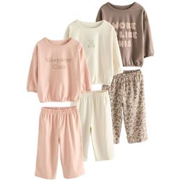 next Pyjama M&auml;dchen Gr&ouml;&szlig;e 134 beige / braun / rosa