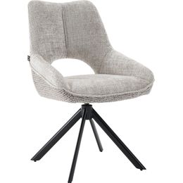 Drehstuhl Home Affaire "Canto", beige (beige, schwarz), B:57cm T:50cm, Metall, Polyester, Stühle, tolle Optik