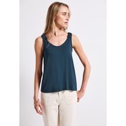 Street One Damen Tr&auml;gertop, blau, Gr. 44, unifarben, Stoff, 95% Viskose, 5% Elasthan, Tops, aus elastischem Materialmix