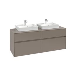 Villeroy & Boch V&B Waschtischunterschrank Collaro 140x54,8x50cm, f 2 WT, LED 10 W, Tau ; Villeroy & Boch (C076B0VM)