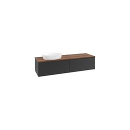 Villeroy & Boch V&B Waschtischunterschrank mit Frontstruktur -Beleuchtung Antao 160x50cm, WBP-farbe w. wal, bla m Lac ; Villeroy & Boch (L37112PD)