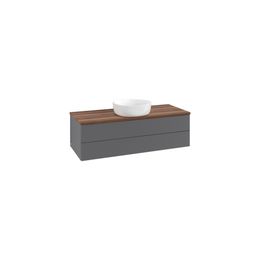 Villeroy & Boch V&B Waschtischunterschrank mit Frontstruktur Antao 120x36x50cm, WBP w. wal, Anthrac. m Lac ; Villeroy & Boch (K21112GK)