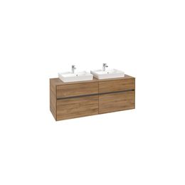 Villeroy & Boch V&B Waschtischunterschrank Collaro 140x54,8x50cm, f 2 WT, kansas oak ; Villeroy & Boch (C07600RH)