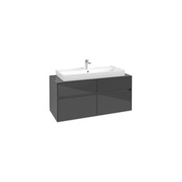 Villeroy & Boch V&B Waschtischunterschrank Collaro 120x54,8x50cm, WT mittig, glossy grey ; Villeroy & Boch (C09100FP)