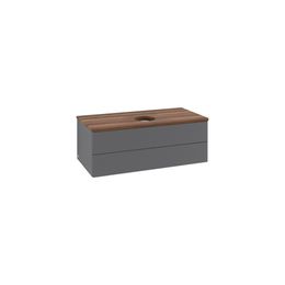 Villeroy & Boch V&B Waschtischunterschrank mit Frontstruktur -Beleuchtung Antao 100x36x50cm, WBP w. wal, Anthrac. m Lac ; Villeroy & Boch (L20112GK)