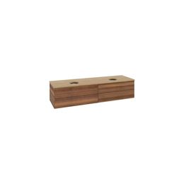 Villeroy & Boch V&B Waschtischunterschrank ohne Frontstruktur, mit Beleuchtung Antao 160x50cm, WBP-farbe hon. Oa, warm walnut ; Villeroy & Boch (L28011HM)