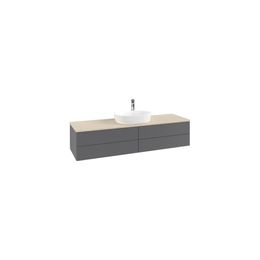 Villeroy & Boch V&B Waschtischunterschrank mit Frontstruktur Antao 160x50cm, HL, WBP botti., Anthrac. m Lac ; Villeroy & Boch (K25153GK)