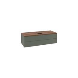 Villeroy & Boch V&B Waschtischunterschrank mit Frontstruktur, mit Beleuchtung Antao 120x36x50cm, WBP w. wal, lea gre. m Lac ; Villeroy & Boch (L21112HL)