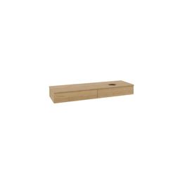 Villeroy & Boch V&B Waschtischunterschrank mit Frontstruktur -Beleuchtung Antao 160x50cm, HL, WBP-farbe hon. Oa, hon. Oa ; Villeroy & Boch (L16151HN)