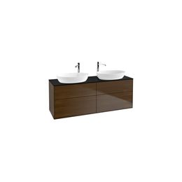 Villeroy & Boch V&B Waschtischunterschrank Wandbeleuchtung Finion 160x60cm, Abd.-Pl. bla m, Walnut veneer ; Villeroy & Boch (G96200GN)