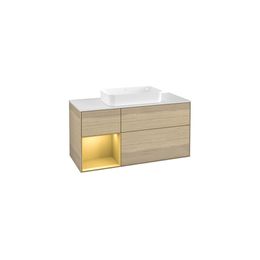Villeroy & Boch V&B Waschtischunterschrank Wandbeleuchtung Finion 120cm, Pl wh. m, Reg li gol m, Oa ven ; Villeroy & Boch (G291HFPC)