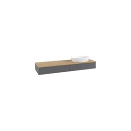 Villeroy & Boch V&B Waschtischunterschrank mit Frontstruktur Antao 160x50cm, WBP hon. Oa, Anthrac. m Lac ; Villeroy & Boch (K16111GK)