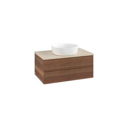 Villeroy & Boch V&B Waschtischunterschrank mit Frontstruktur Antao 80x36x50cm, WBP-farbe botti., w. walnut ; Villeroy & Boch (K19113HM)