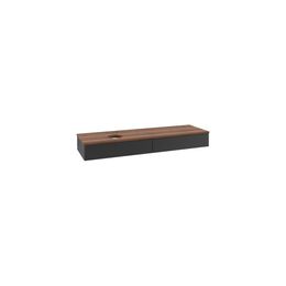 Villeroy & Boch V&B Waschtischunterschrank mit Frontstruktur -Beleuchtung Antao 160x50cm, HL, WBP w. wal, bla m Lac ; Villeroy & Boch (L15152PD)